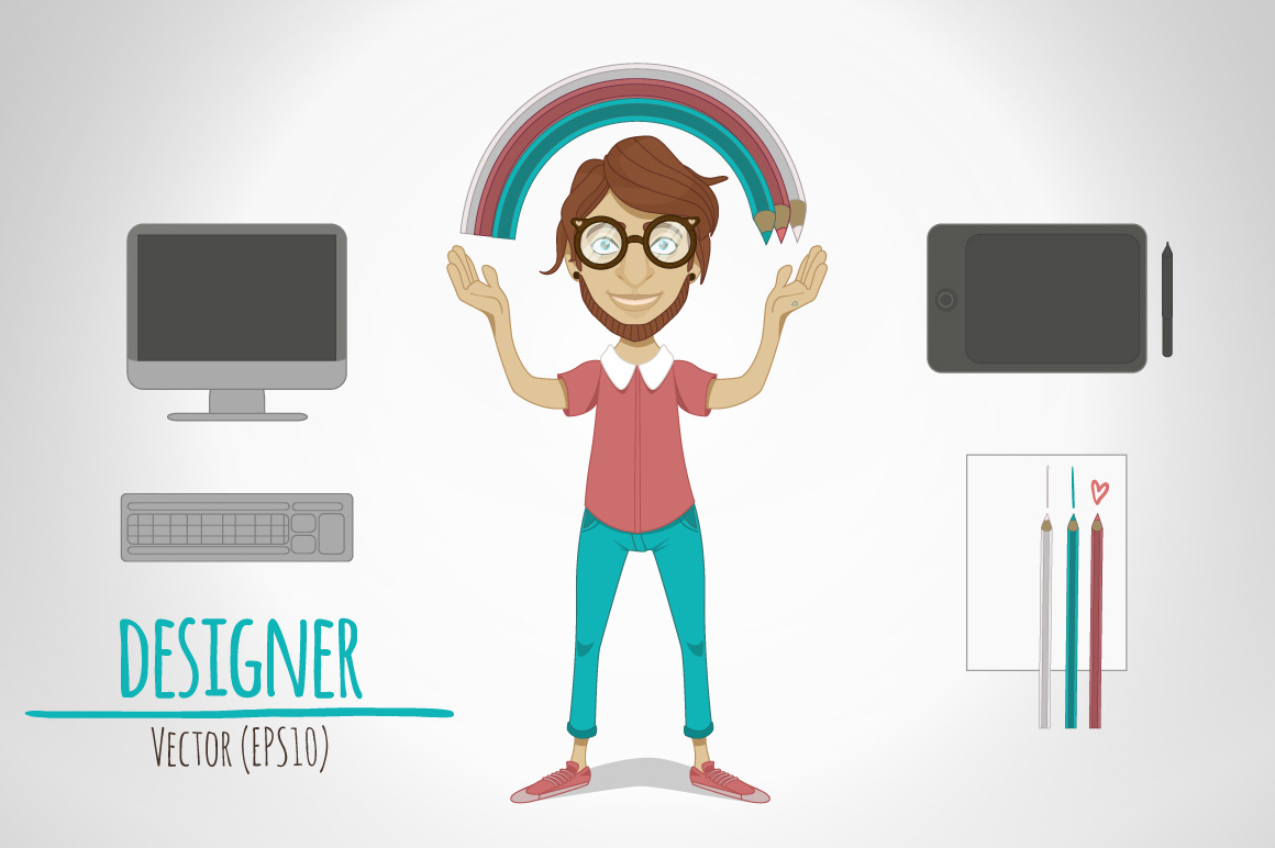 designer, a Technology Illustration by adi katz