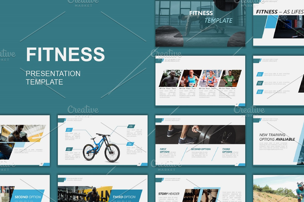 Fitness Powerpoint Animated Slides, a Presentation Template by alexdndz