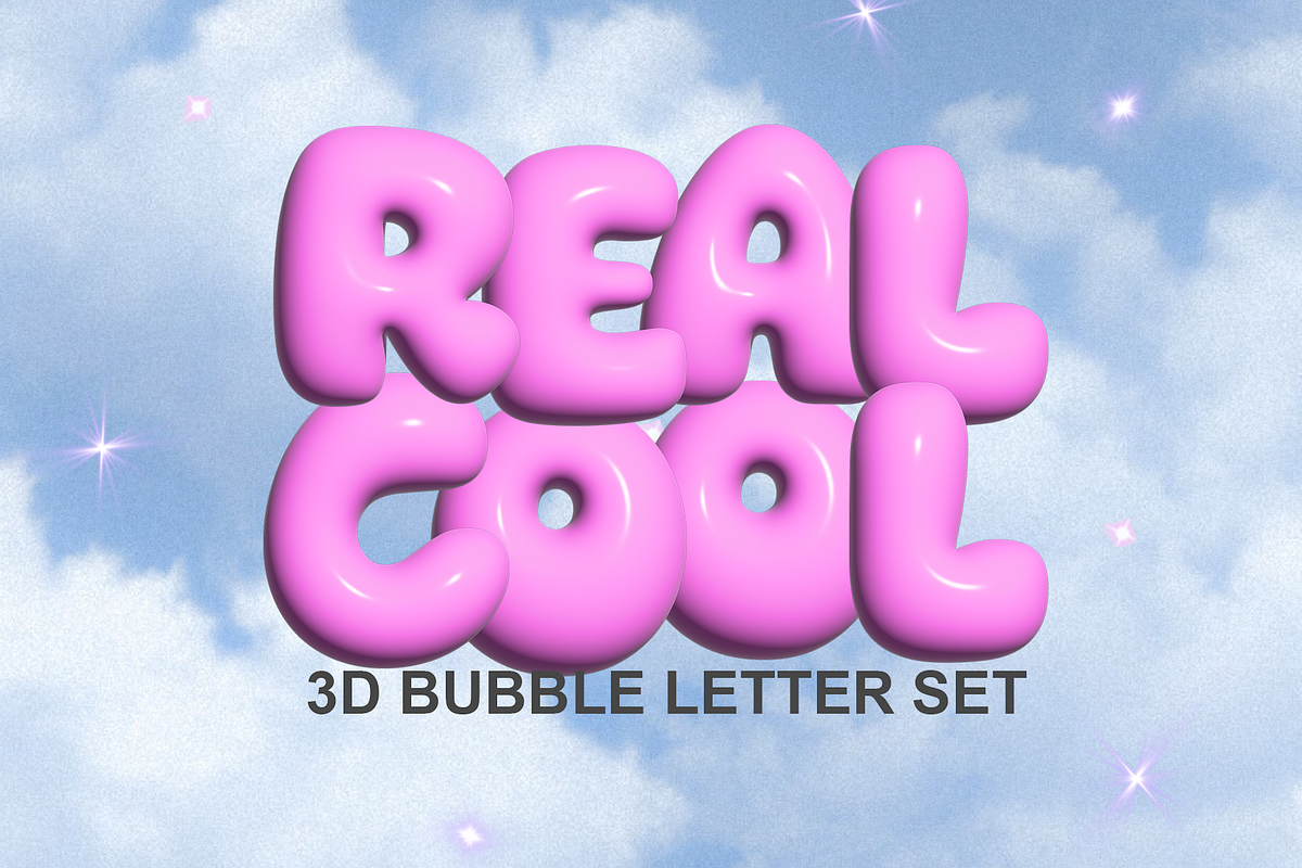 3D Inflated Bubbly Alphabet Set, an Object Graphic by KA Designs