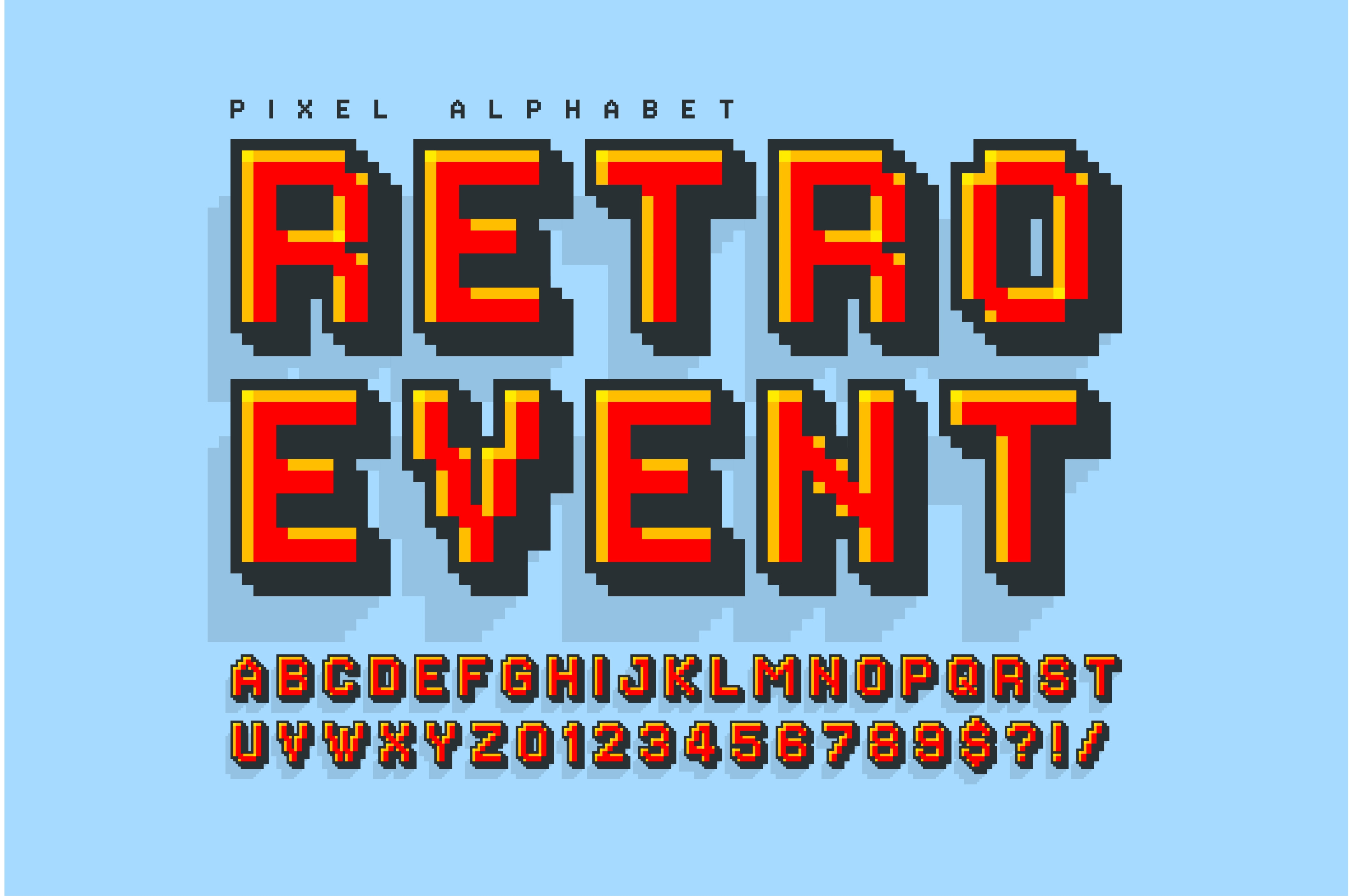 Pixel vector alphabet design, an Illustration by Revelstockart