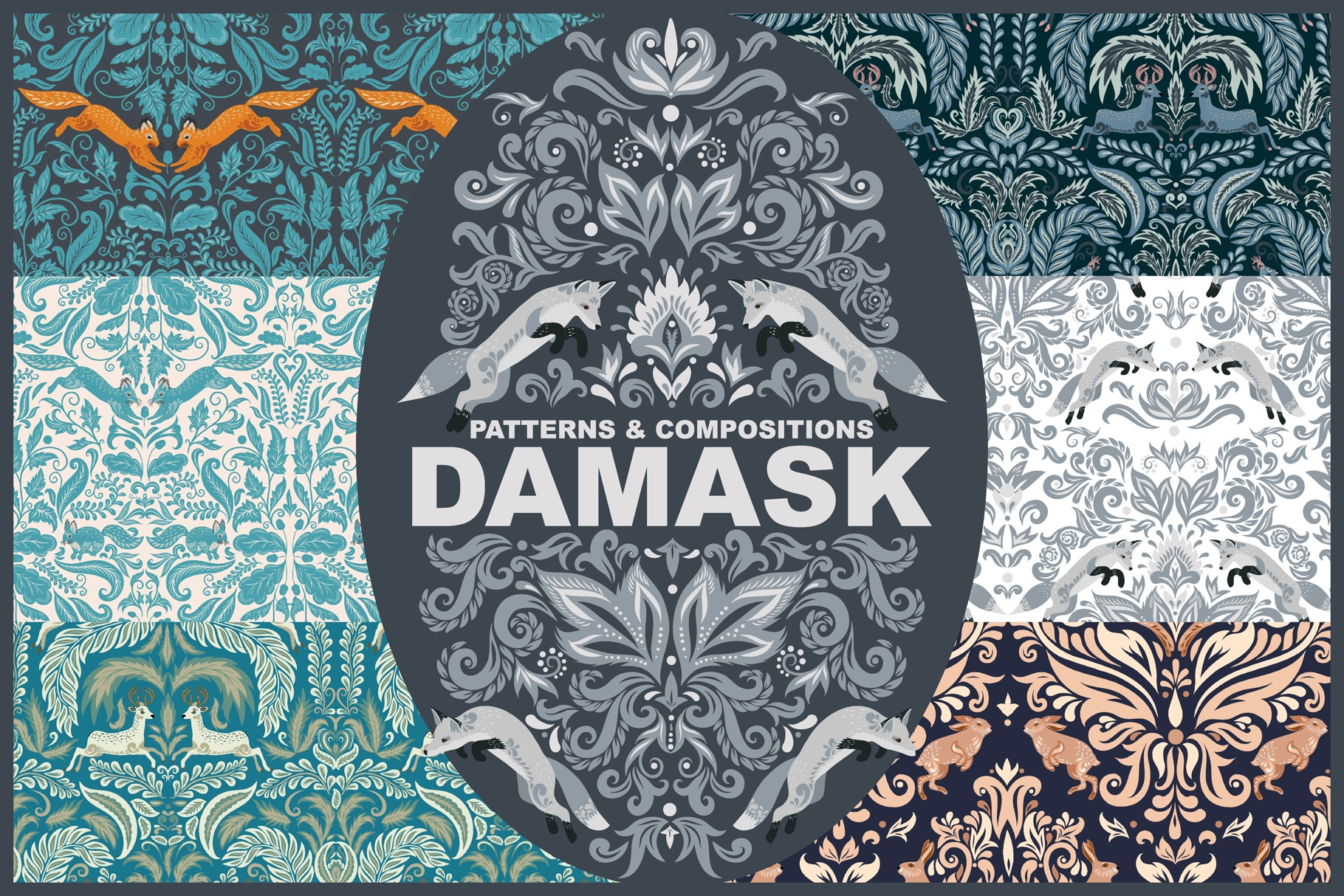 DAMASK. Patterns & Compositions., a Pattern Graphic by Irina Skaska ...