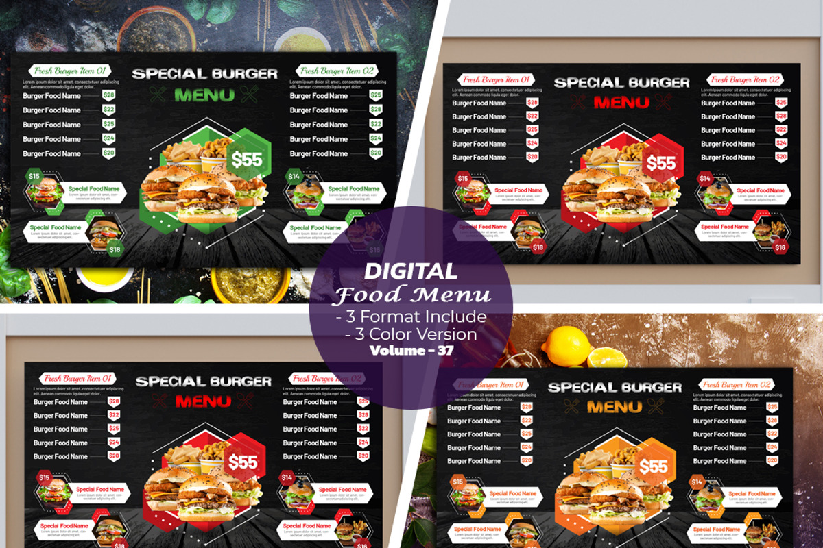 Digital Food Menu Design Template, a Stationery Template by MRI STUDIO
