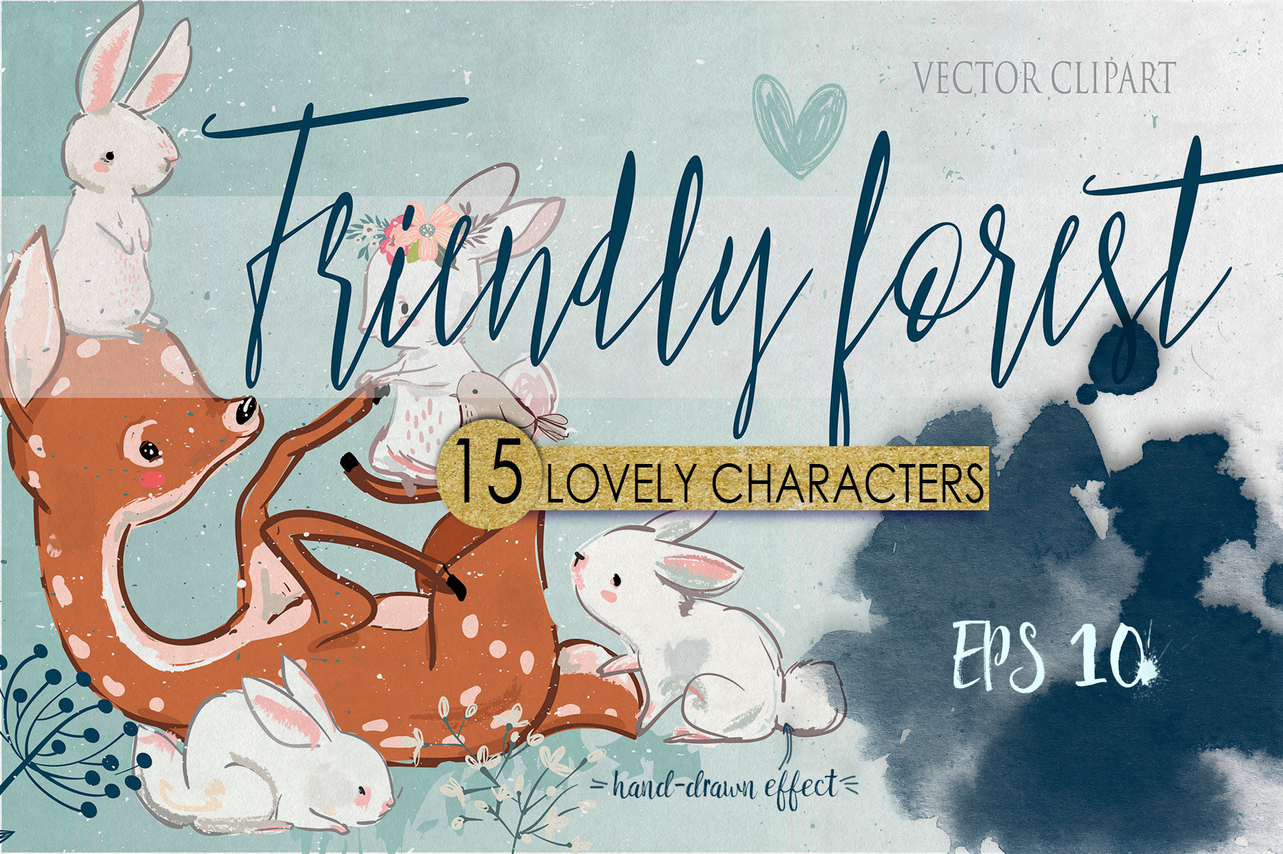 Friendly Forest, an Animal Illustration by Eve Farb