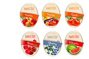Set of labels of berries and fruit. | Food Illustrations ~ Creative Market