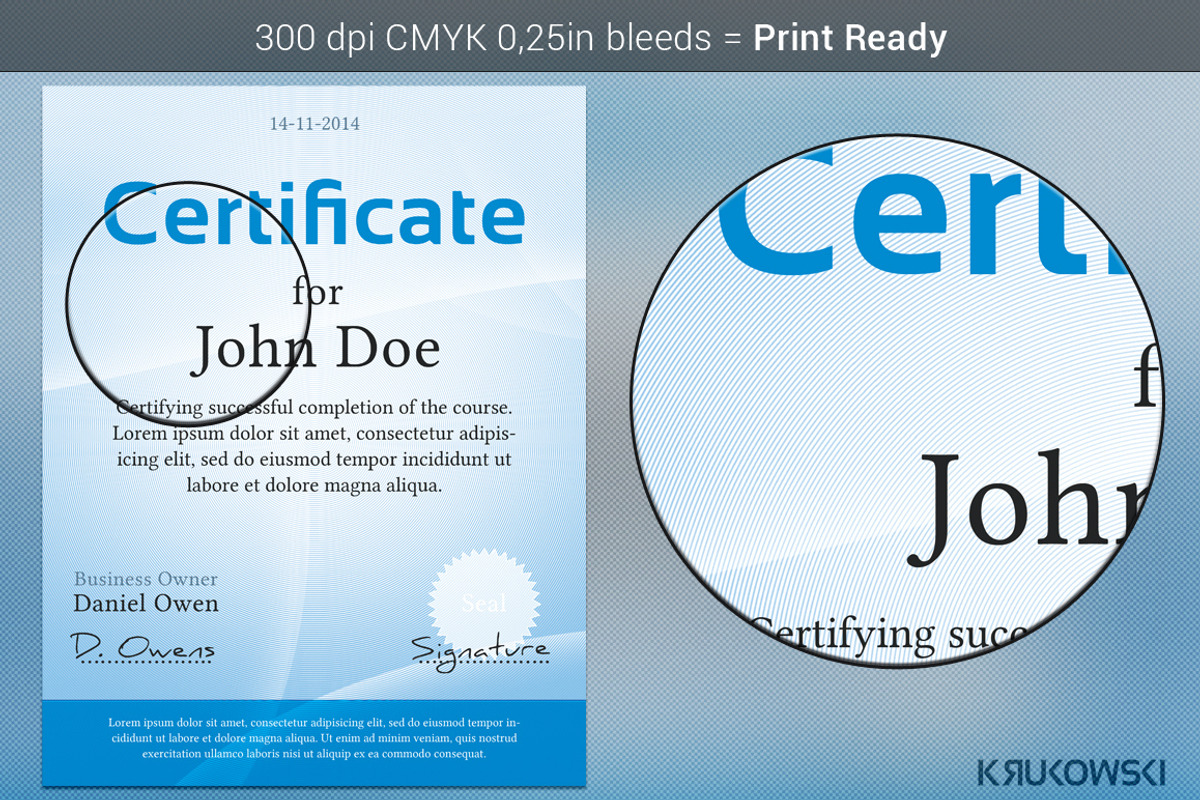 Simple Certificate Template, a Stationery Template by Krukowski Graphics