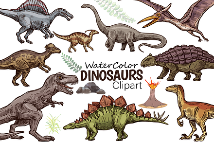 Dinosaur clipart | Animal Illustrations ~ Creative Market