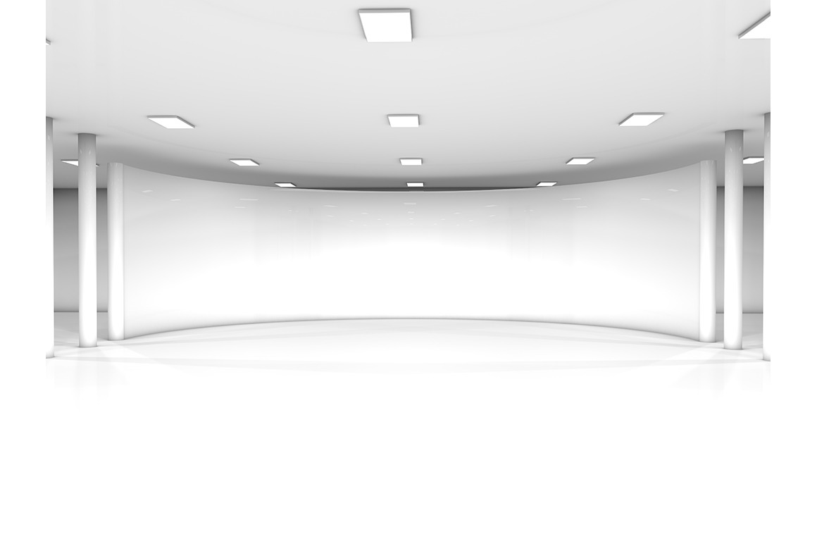 White empty showroom space, an Illustration by 3D Graphics Shop