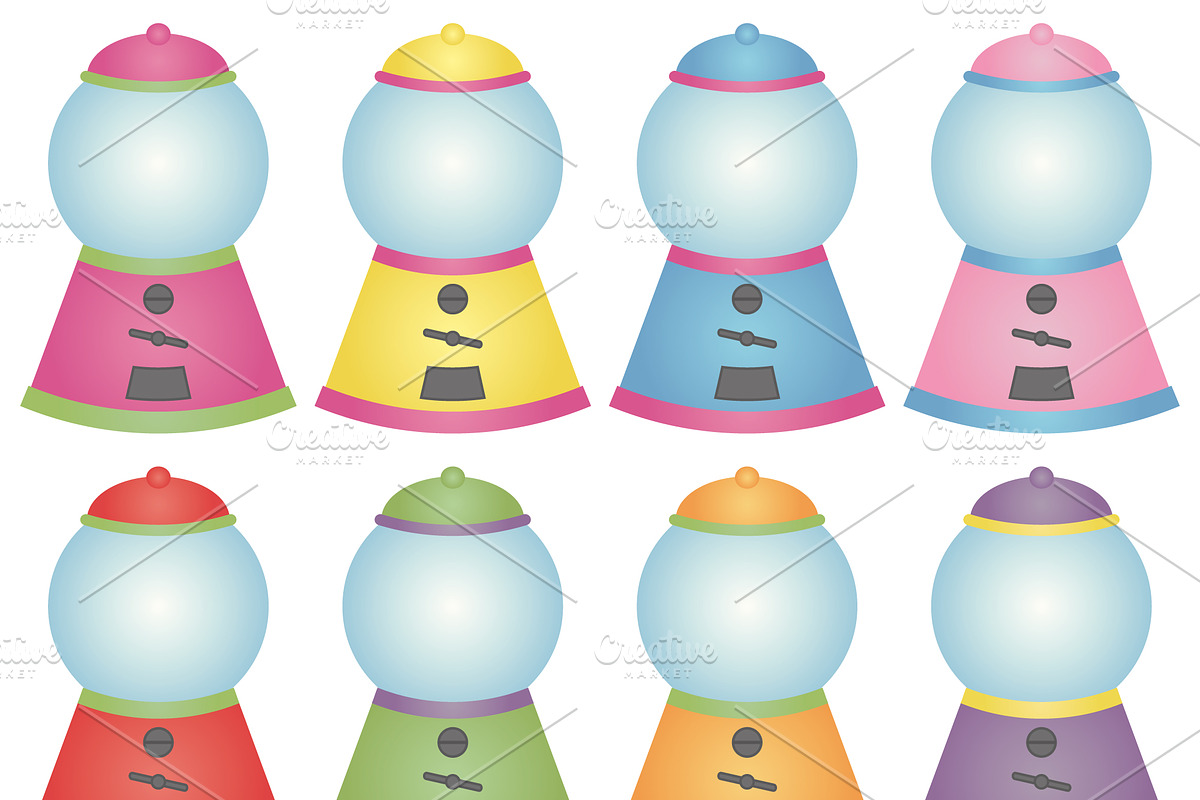 Gumball Machine Clipart, an Illustration by NM-Design-Studio | Creative ...