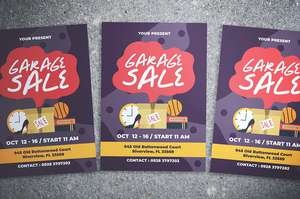 Garage Sale Flyer, a Flyer Template by Gumico Studio. | Creative Market
