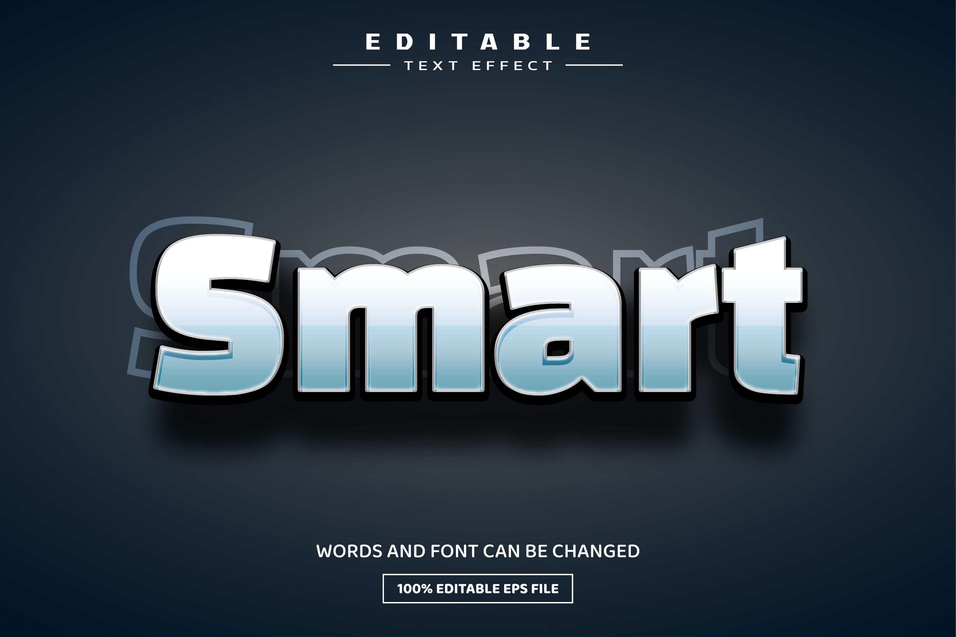 Smart 3D editable text effect