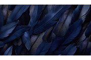 luxurious navy blue feathers ai, a Nature Photo by pikepicture