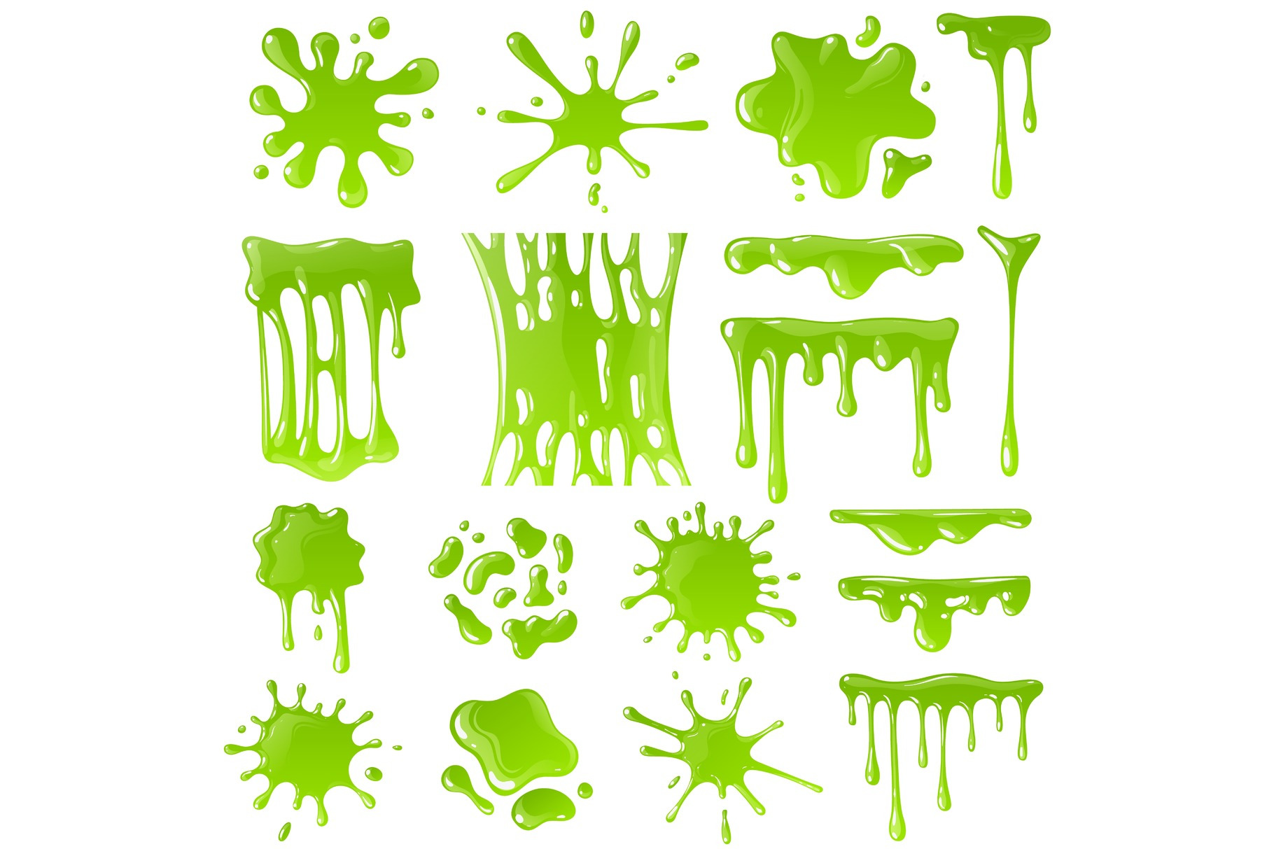 Green slime. Goo blob splashes, a Texture Graphic by YummyBuum
