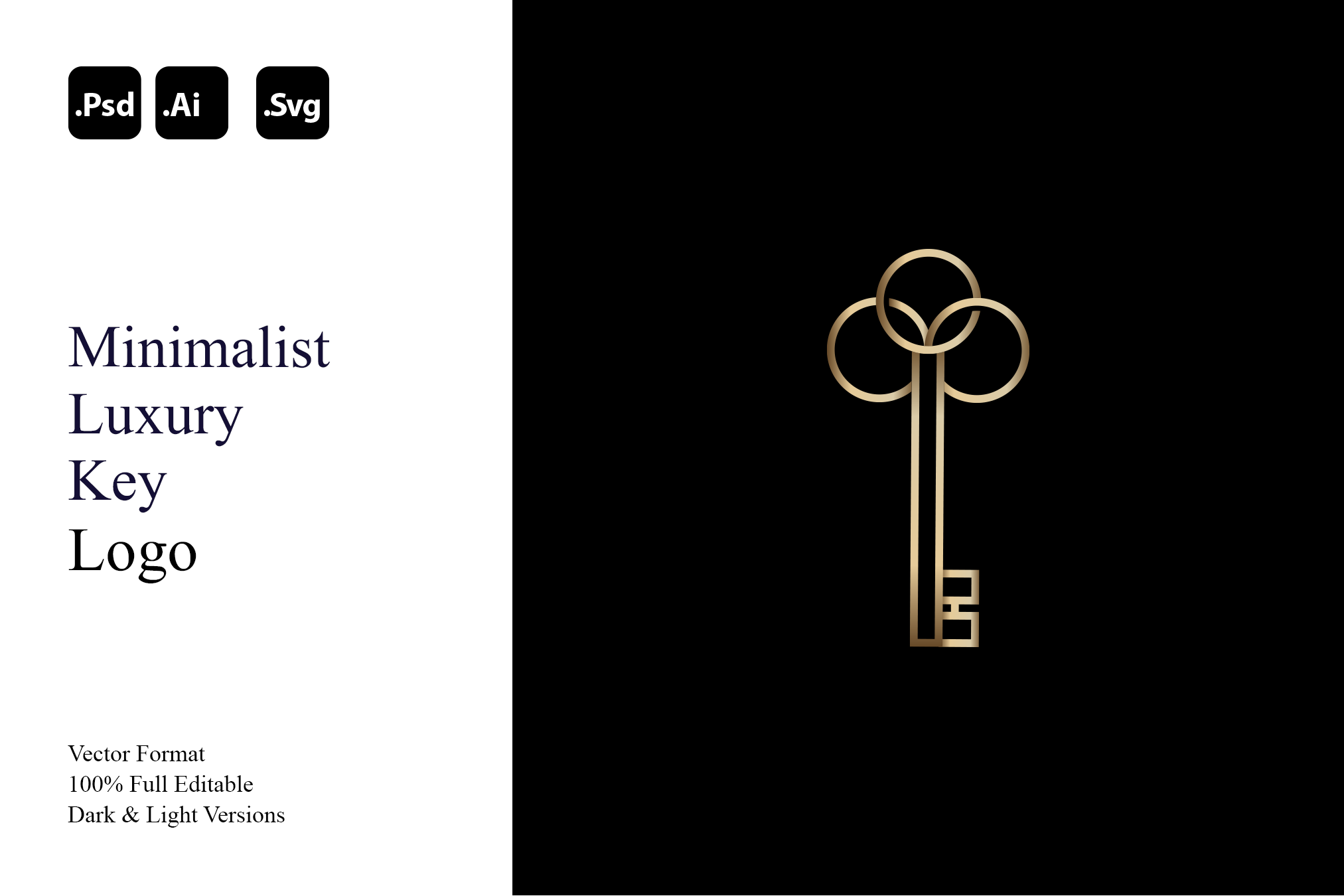 Minimalist Luxury Key Logo | Creative Market