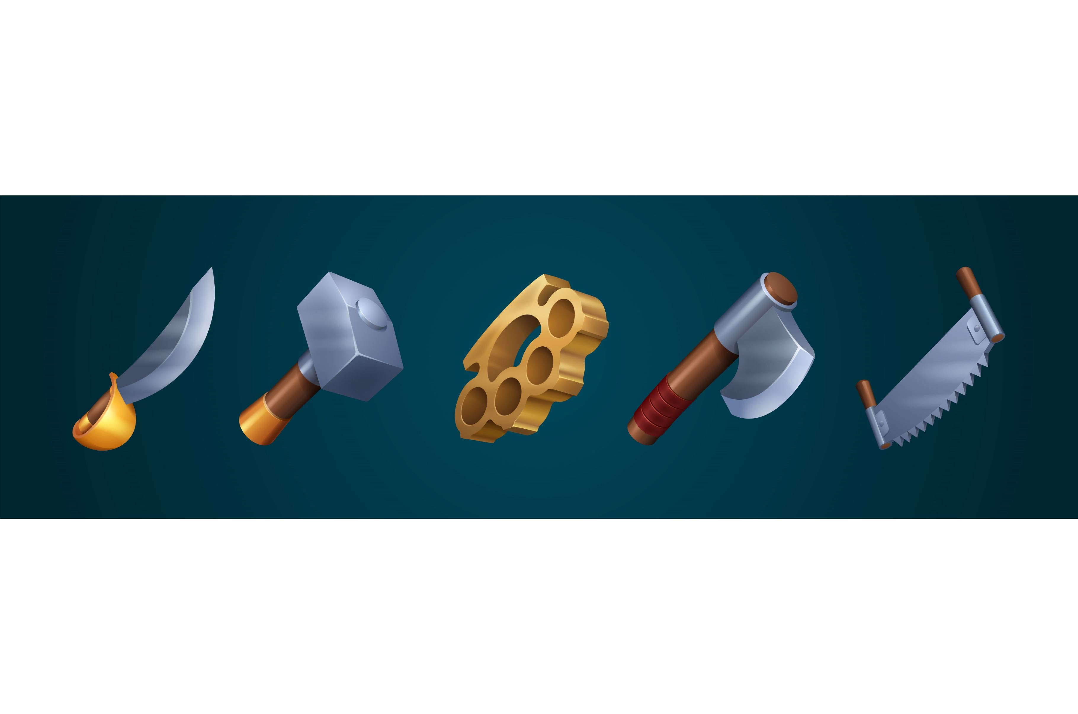 Cartoon set of game weapon or tools, an Object Graphic by art PVP - market
