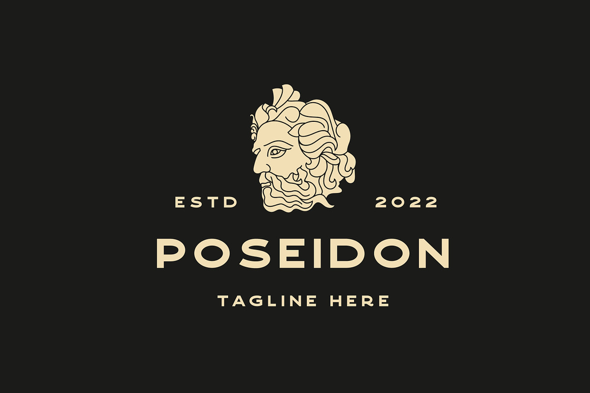 Greek God Poseidon Logo Design, a Branding & Logo Template by ...
