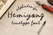 Hemiyong TrueType Font, a Script Font by alphadesign