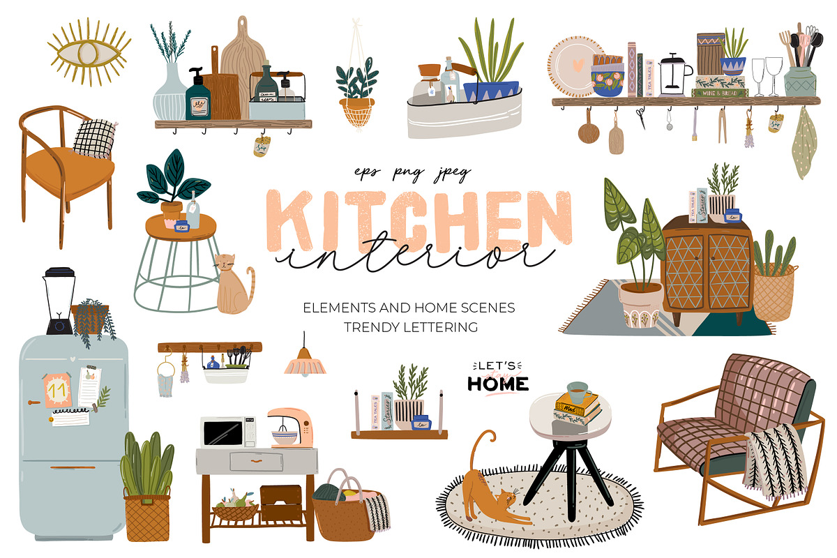 Scandi home: Kitchen Interior, decor, an Object Graphic by Ruslana Lubenets