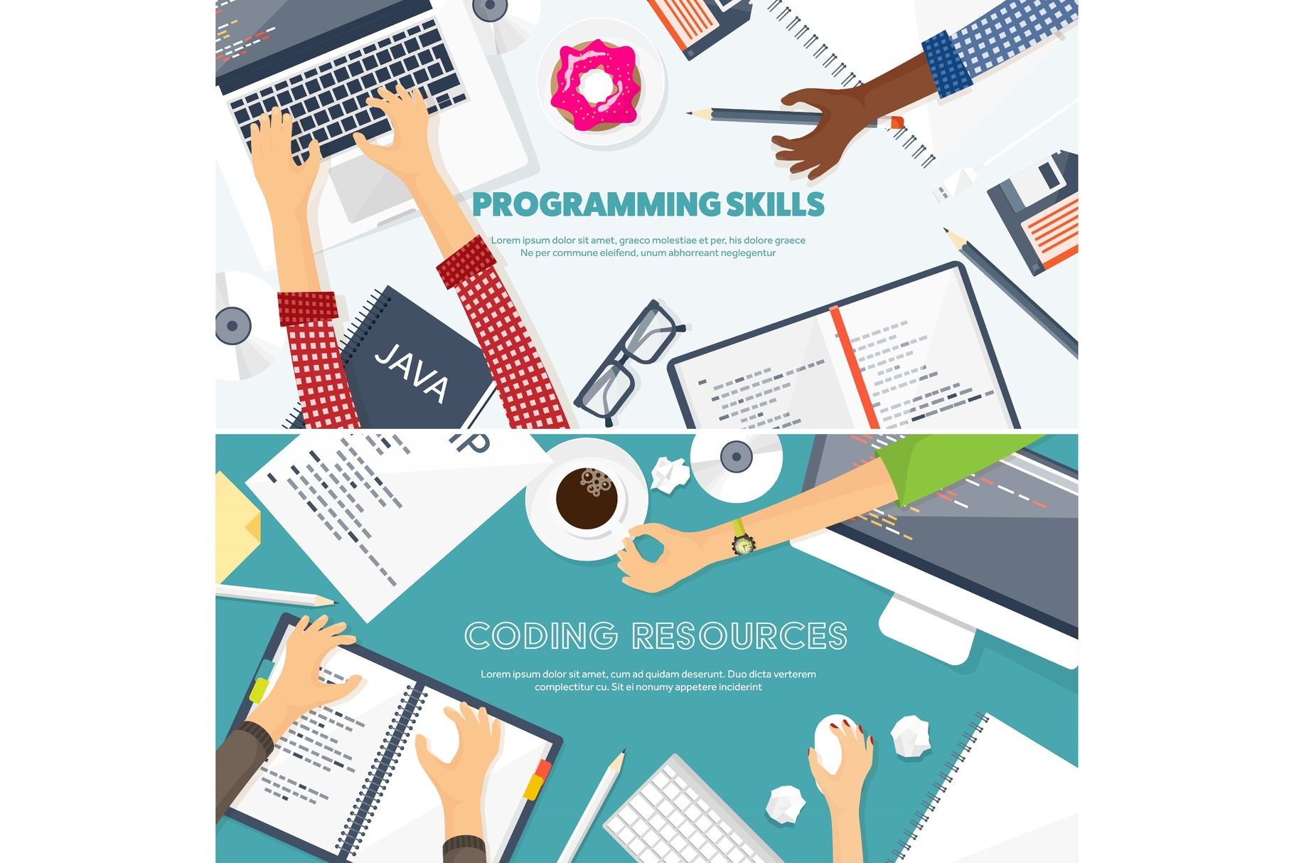 Programming,coding. Flat computing, a Technology Illustration by 32pixels Programming,coding. Flat computing, a Technology Illustration by 32pixels