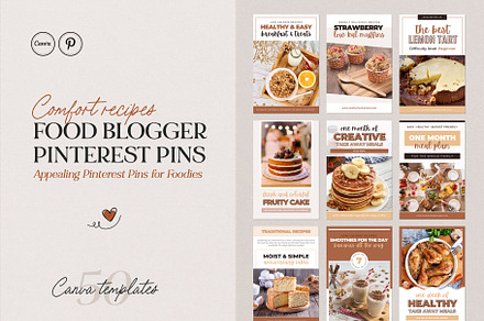 Food Blog Social Media Templates | Creative Market