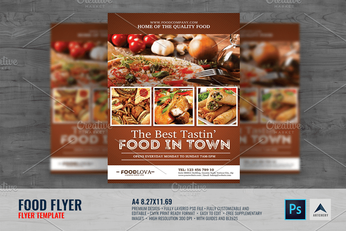 Food Offer Service Flyer, a Flyer Template by PSDPixel