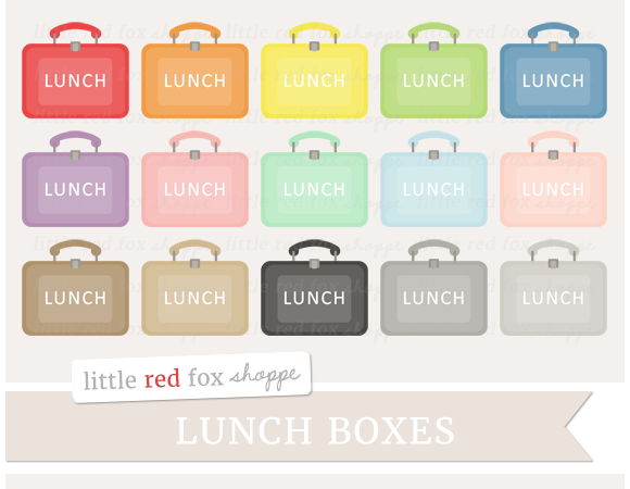 Lunch Box Clipart, an Education Illustration by Little Red Fox Shoppe ...