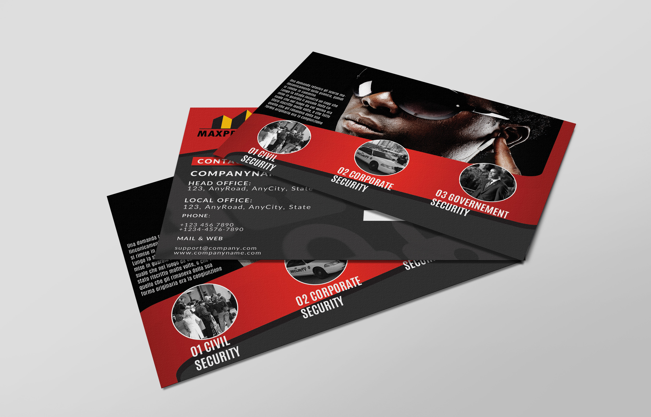 Security Company Promotion PostCard, a Card Template by Design Addict