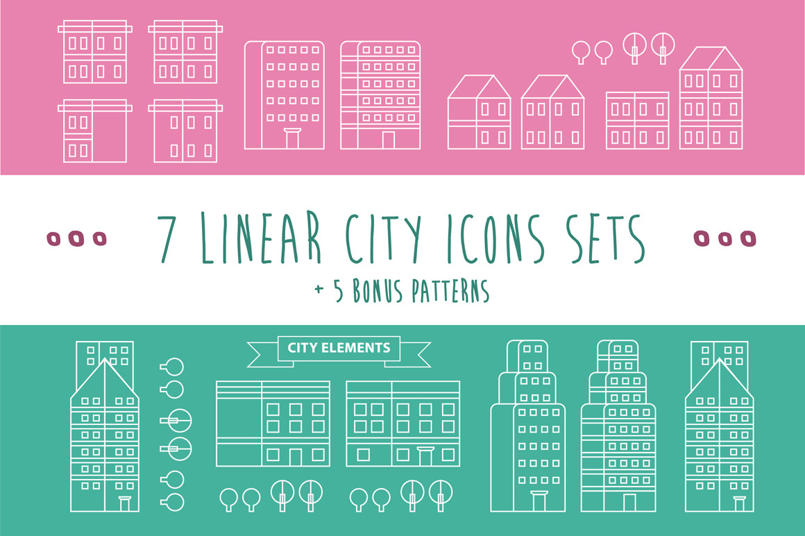 Linear City Infographic Elements., an Outline Icon by bum katrin ...