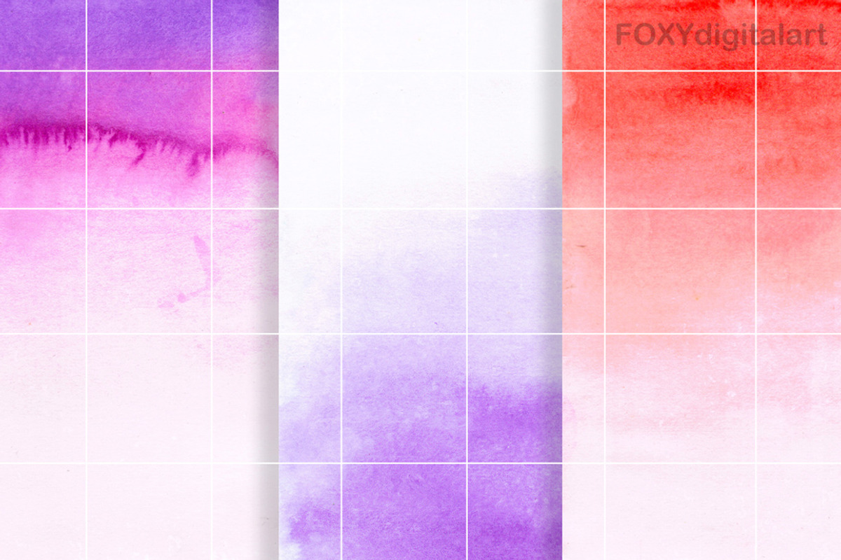 Watercolor ombre digital papers, an Illustration by FOXYdigitalart