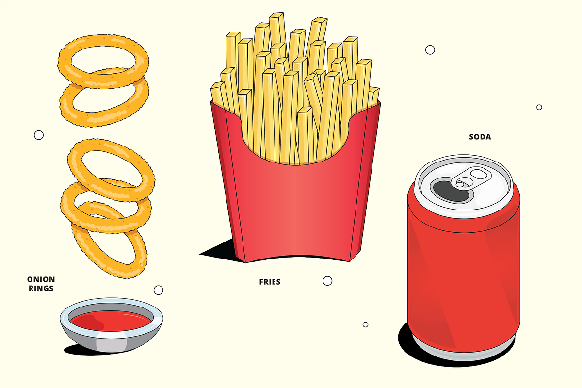 Fun Fast Food Vector Illustration, a Food Illustration by GemPortella ...