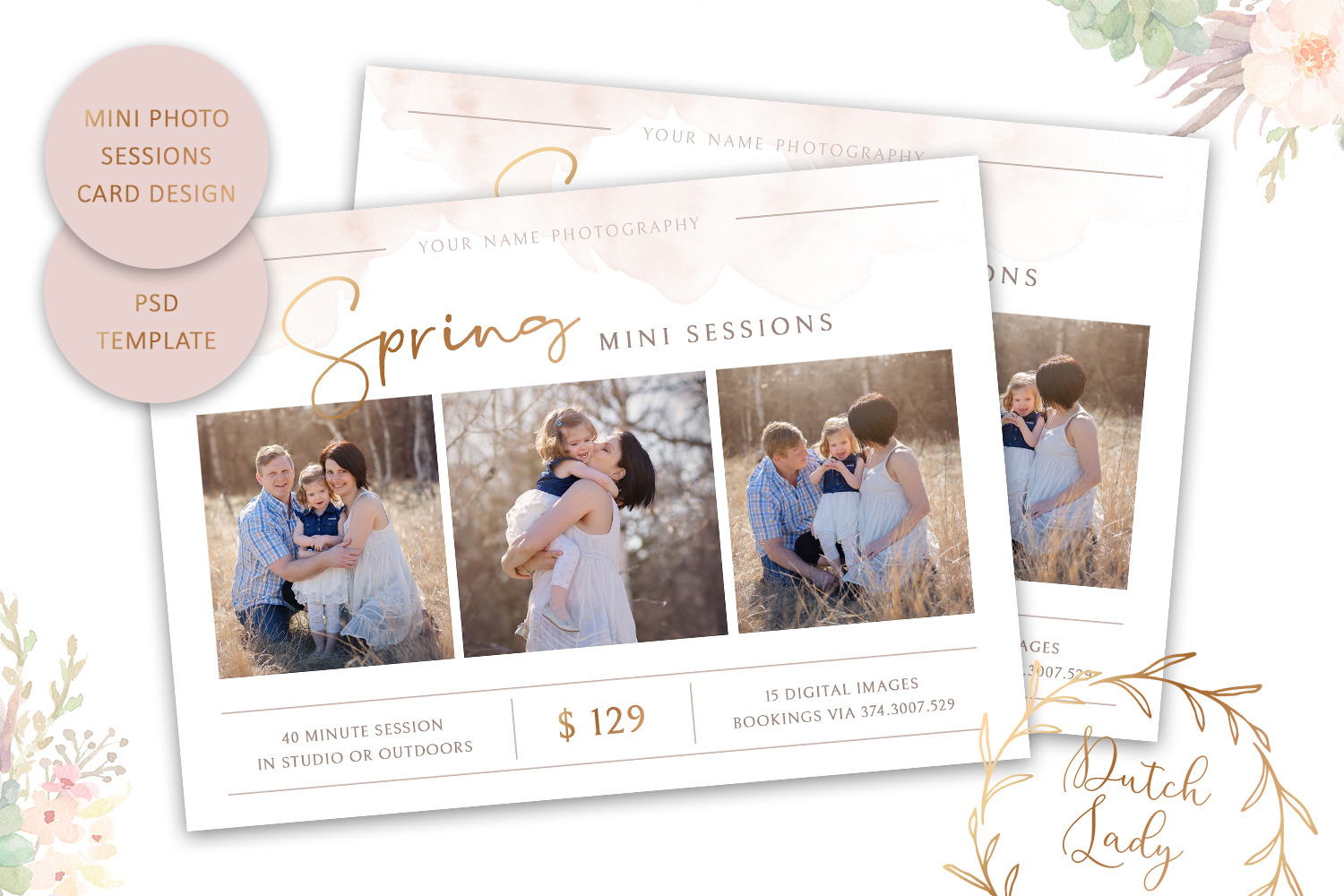 PSD Photo Session Card Template #38, a Card Template by The Dutch Lady ...