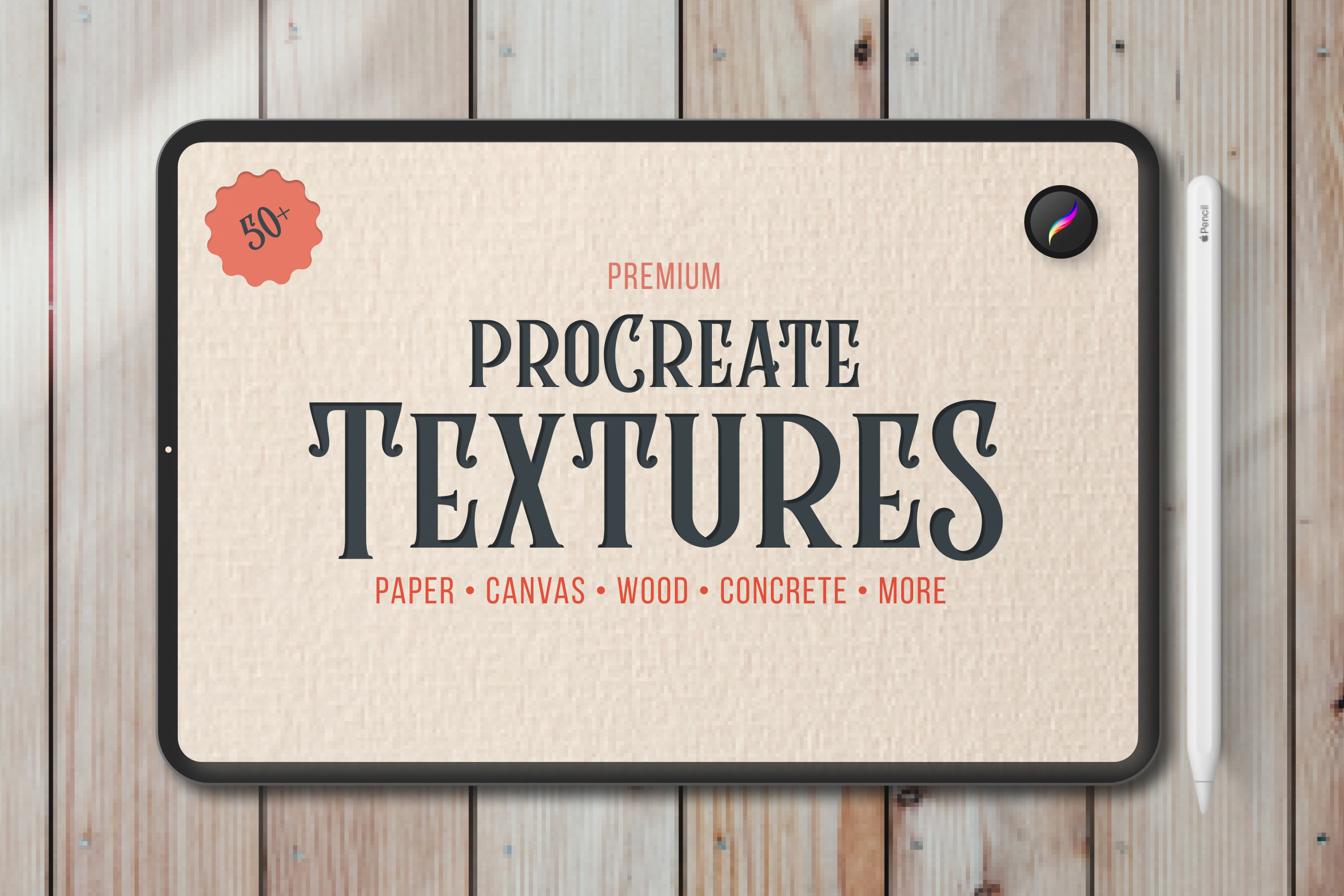 Premium Procreate Textures, a Brushes & More by Delightful Design