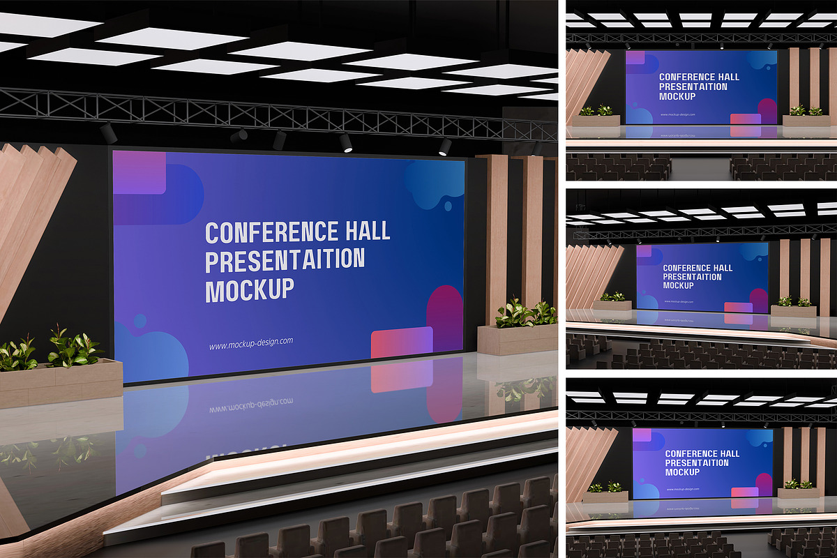 Conference Hall Mockup, an Advertising Mockup by xavier_studio