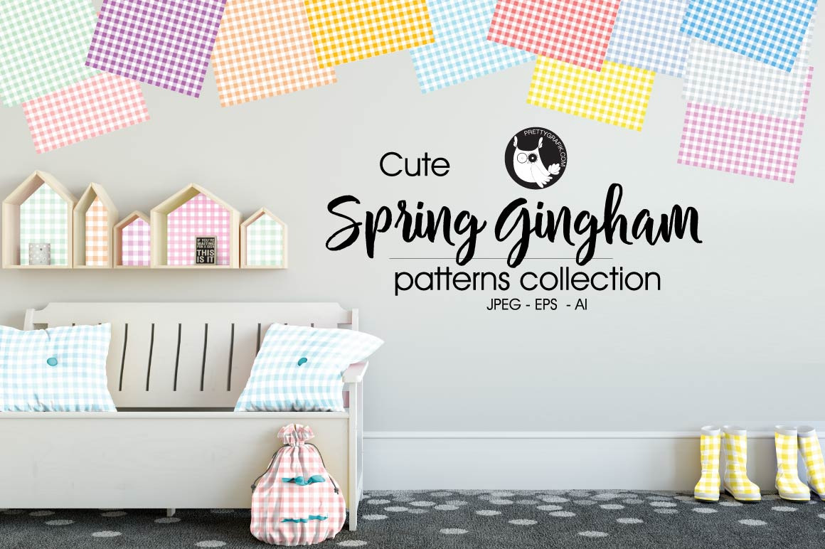SPRING GINGHAM Pattern collection, a Pattern Graphic by PrettyPatterns