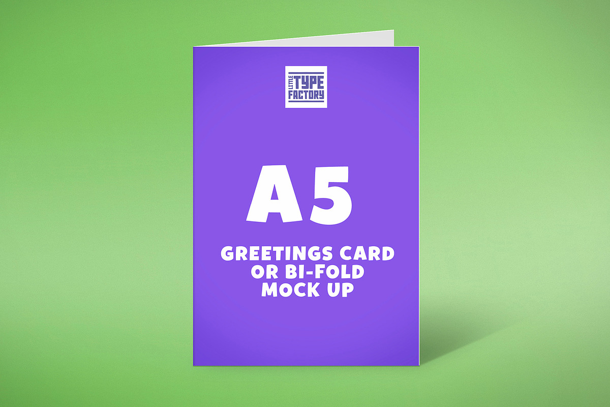 A5 Greetings Card Bi-fold Mock Up