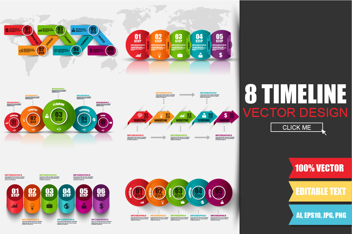 Infographic Timeline Bundle, a Presentation Template by alexdndz