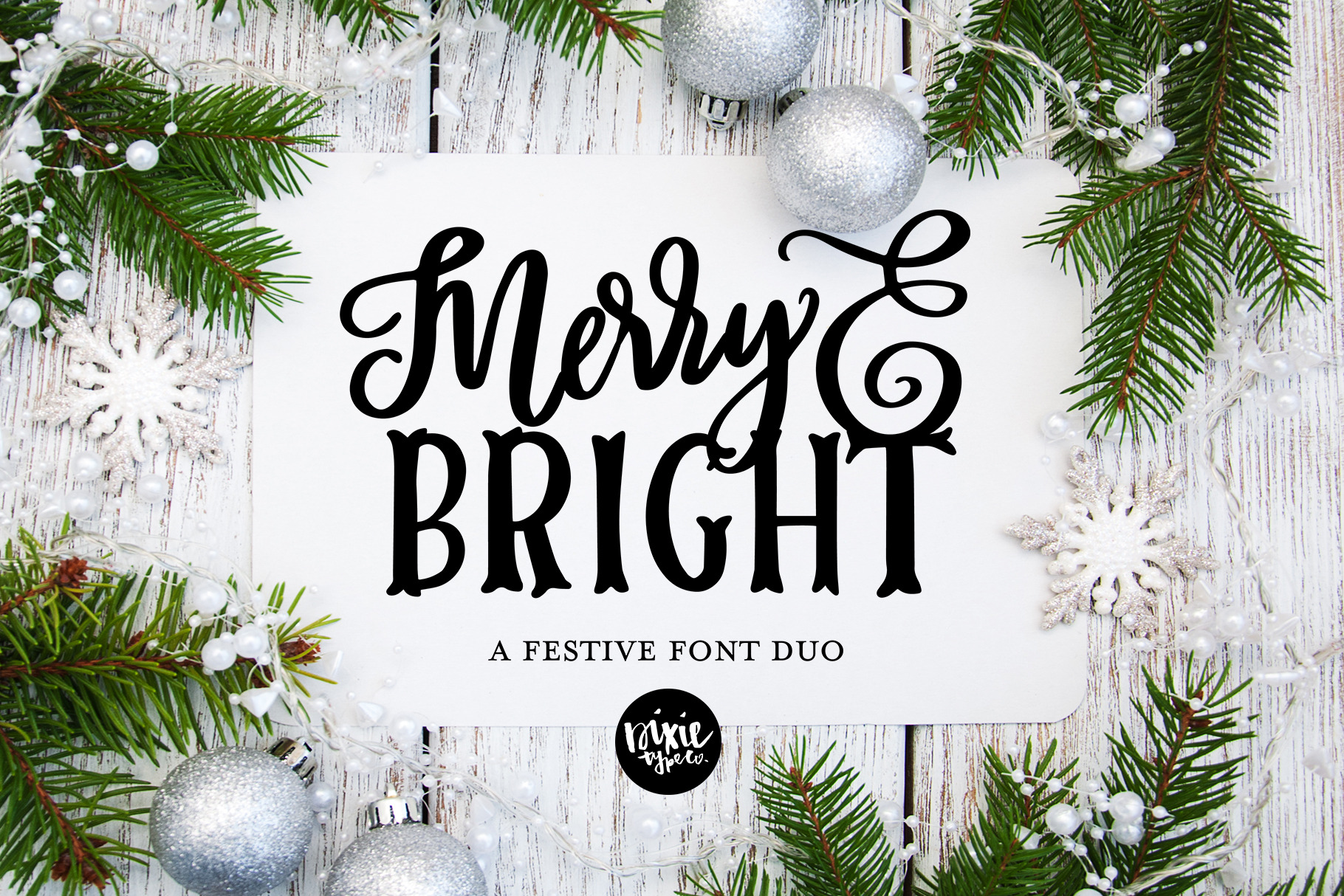 MERRY & BRIGHT Christmas Font Duo, a Serif Font by Blush Font Co.