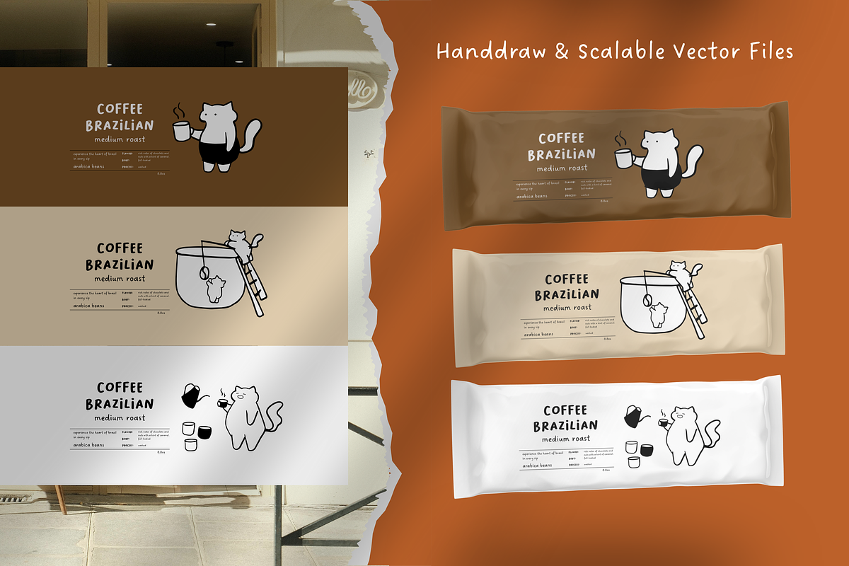 The Cat and Coffee Signature, a Food Illustration by RefocusMyJourney