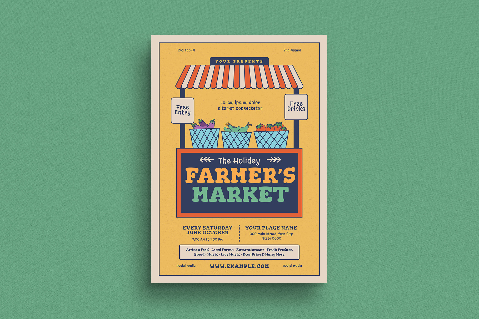 Farmer's Market Event Flyer, a Flyer Template by Guuver