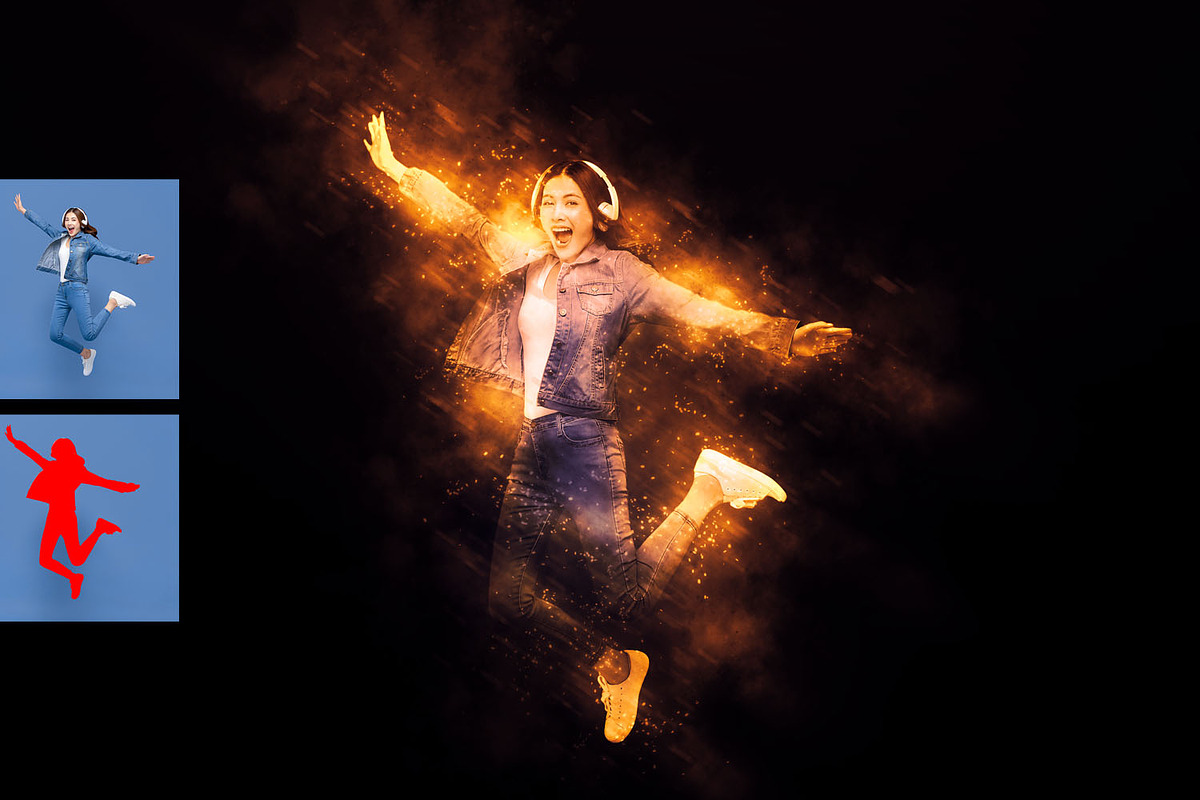 Burn Spark Effect Photoshop Action, a Brushes & More by MRI STUDIO