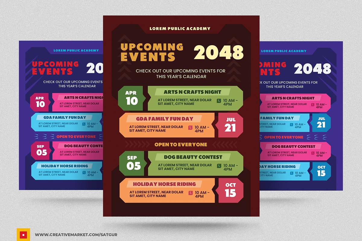 Upcoming Events Flyer Template PSD, a Flyer Template by Satgur Graphic ...