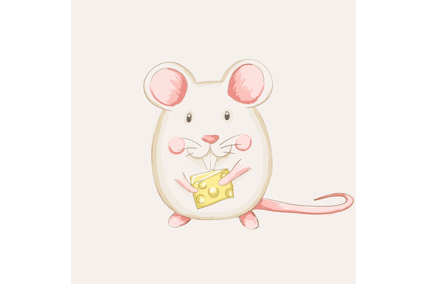 cute mouse cheese, an Animal Illustration by Galacticus