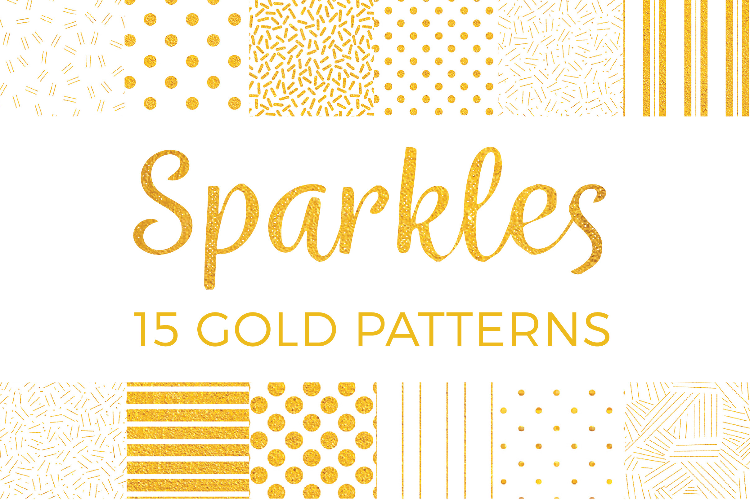 Sparkles - 15 Gold Patterns, a Pattern Graphic by birrddy