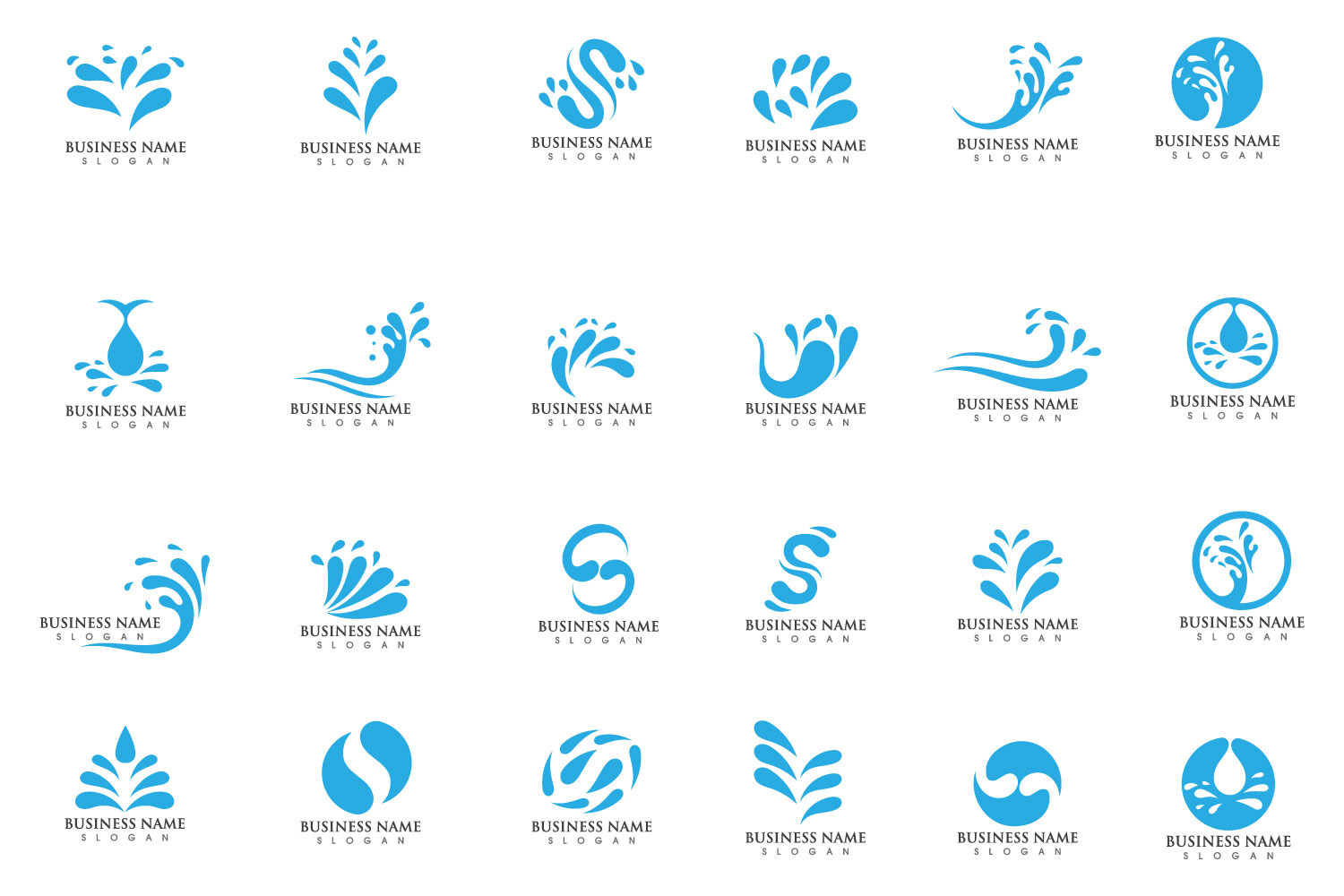 Splash water blue logo vector, a Branding & Logo Template by LOGOCREATIVE
