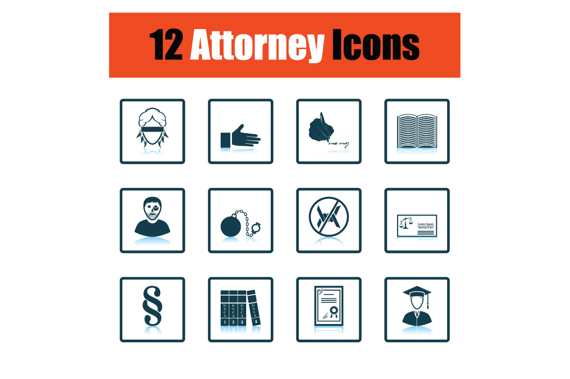 Set of attorney icons, an Icon by Pavel Vectors