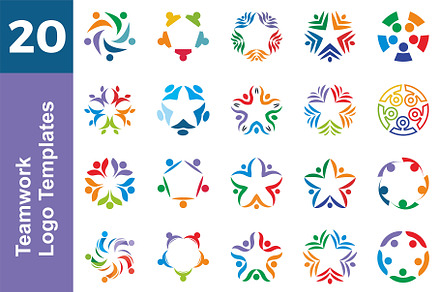 20 Logo Teamwork Templates Bundle, a Branding & Logo Template by ...