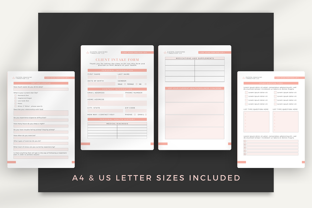 Client Intake Form Canva Template, a Brochure Template by Designs by ...