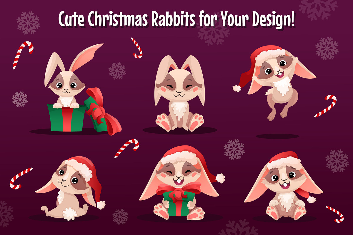 Christmas rabbit, New Year's bunny, an Animal Illustration by Foxelle ...