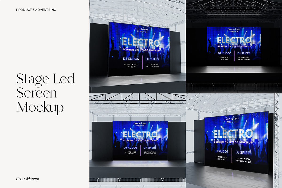 Stage Led Screen Mockup, an Advertising Mockup by Momogi