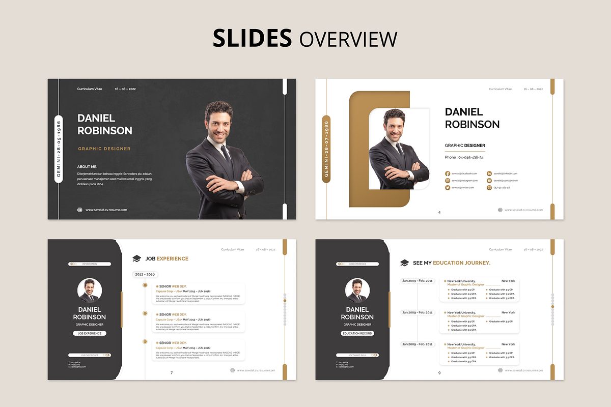 Savelet – CV Resume PPTX Template