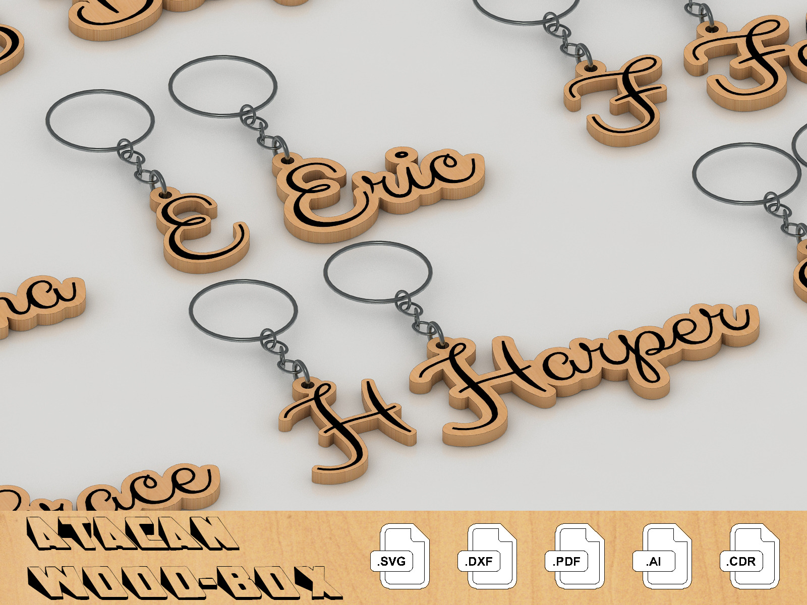 Personalised Name Keychain SVG Files, a Graphic by AtacanDigital